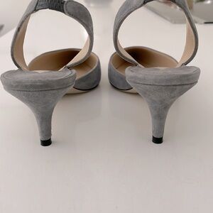 Paul Andrew | Shoes | Paul Andrew Light Grey Suede Kitten Heel ...